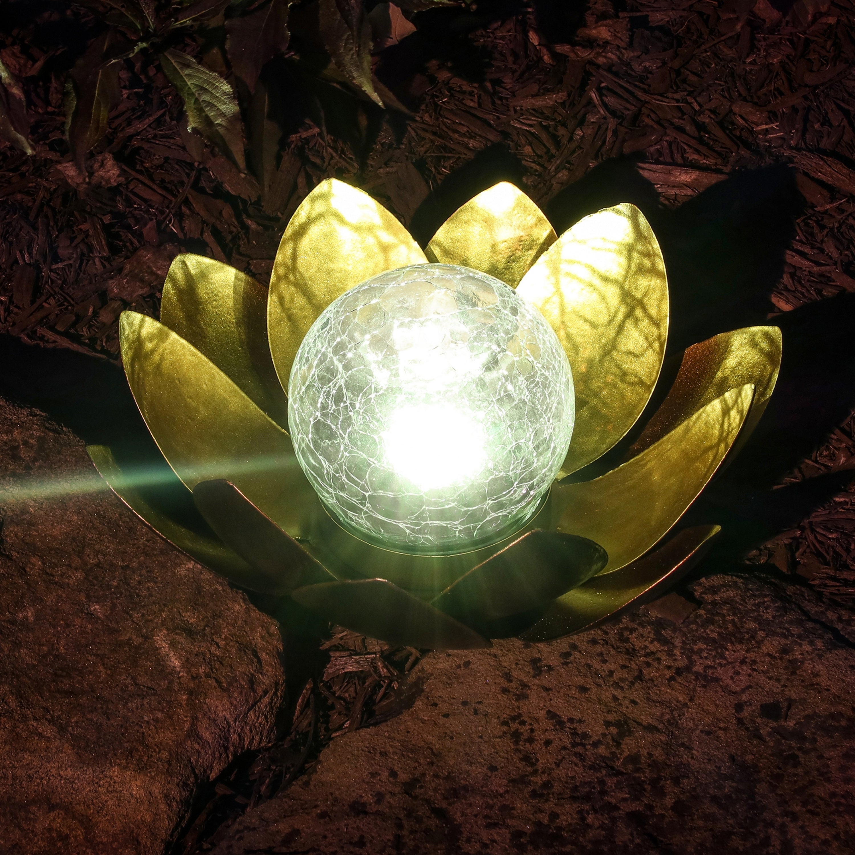 Lotus Flower Solar LED Garden Light - Gold – Nature's Way Bird Products
